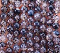 China Natural Black Dragon Veins Agate Loose Bead Strands 4-12mm Round Semi Precious Stone for DIY Jewelry Making for sale