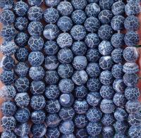 China Dark Blue Weathered Agate Loose Bead Strands 4-12mm Semi Precious Stone for DIY Jewelry Making for sale