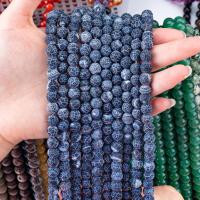China Dark Blue Weathered Agate Loose Bead Strands 4-12mm Semi Precious Stone for DIY Jewelry Making for sale