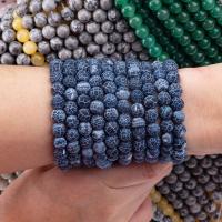China Dark Blue Weathered Agate Loose Bead Strands 4-12mm Semi Precious Stone for DIY Jewelry Making for sale