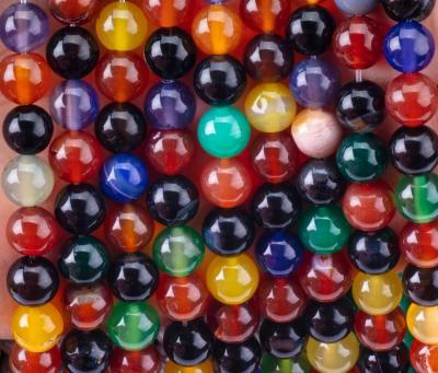 China Natural Flower Agate Round Beads 4-12mm Loose Strands for Jewelry Making Healing Energy for sale