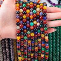 China Natural Flower Agate Round Beads 4-12mm Loose Strands for Jewelry Making Healing Energy for sale
