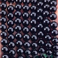 China 8mm Black Onyx Gemstone Beads 45cm Strand Natural Healing Crystal for Jewelry Making for sale
