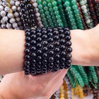 China 8mm Black Onyx Gemstone Beads 45cm Strand Natural Healing Crystal for Jewelry Making for sale