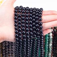 China 8mm Black Onyx Gemstone Beads 45cm Strand Natural Healing Crystal for Jewelry Making for sale