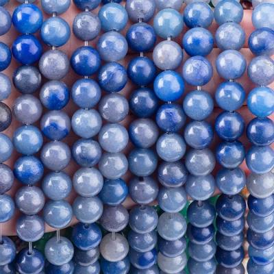 China Natural Blue Aventurine Gemstone Beads 8mm 45cm Strand for Jewelry Making DIY for sale