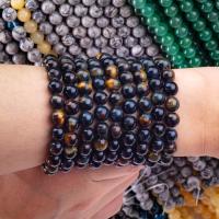 China Natural Yellow Blue Tiger's Eye Round Loose Bead Strands 4-12mm for DIY Jewelry Making for sale