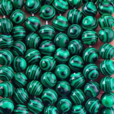 China 8mm Natural Malachite Gemstone Beads 45cm Strand for Jewelry Making Healing for sale