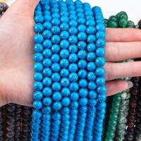 China Blue Turquoise 8MM Smooth Round Shape Loose Bead For Jewelry Making Tools for sale