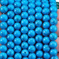 China Blue Turquoise 8MM Smooth Round Shape Loose Bead For Jewelry Making Tools for sale