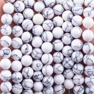 China Natural Howlite Loose Beads 8mm Round Shape for Jewelry Making Bulk Supply for sale