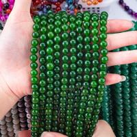 China Green Jade Loose Bulk Round  Bead Custom Multi-Size Bead For Jewelry Making for sale