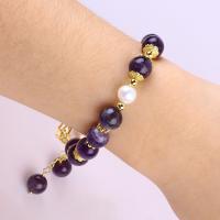 China 10mm Dream Amethyst Stretch Bracelet Natural Crystal Beaded Jewelry Unisex 8 inch for sale
