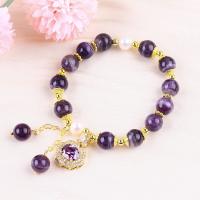 China 10mm Dream Amethyst Stretch Bracelet Natural Crystal Beaded Jewelry Unisex 8 inch for sale