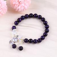 China Purple Tiger Eye 8mm Bead Handmade Gemstone Bracelet Unisex Stretch Bracelet for sale