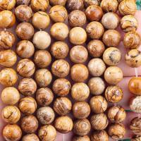 China 8mm Picture Jasper Gemstone Beads 45cm Strand Healing Crystal for Jewelry Making for sale