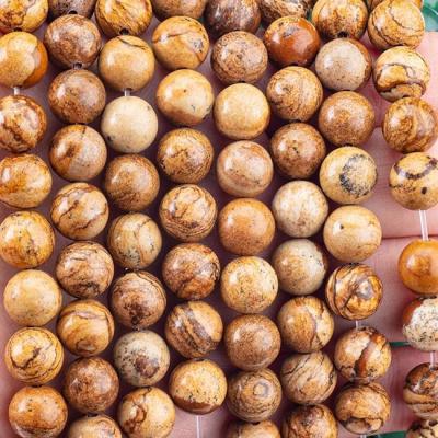 China 8mm Picture Jasper Gemstone Beads 45cm Strand Healing Crystal for Jewelry Making for sale