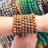 China 8mm Picture Jasper Gemstone Beads 45cm Strand Healing Crystal for Jewelry Making for sale
