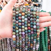 China 8mm Indian Agate Gemstone Beads 45cm Strand Multicolor Healing Crystal for Jewelry Making for sale