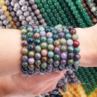 China 8mm Indian Agate Gemstone Beads 45cm Strand Multicolor Healing Crystal for Jewelry Making for sale