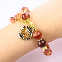 China Handmade Hematite Quartz Sphere Gemstone Bracelet 21cm Adjustable Butterfly Charms for Party for sale