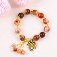 China Handmade Hematite Quartz Sphere Gemstone Bracelet 21cm Adjustable Butterfly Charms for Party for sale