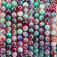 China 8mm Green Flower Agate Loose Beads Round Natural Crystal Stone for Jewelry Making for sale