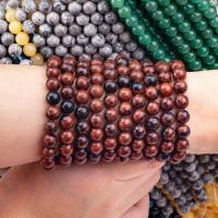 China 8mm Mahogany Jasper Round Loose Beads High Polish for Jewelry Making DIY Crafts for sale