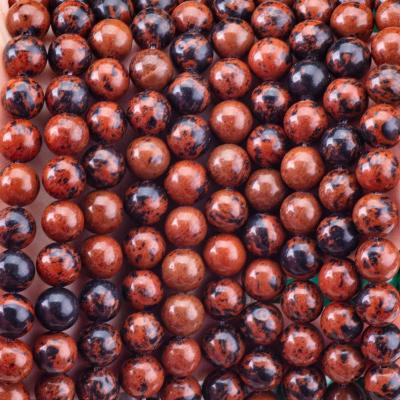 China 8mm Mahogany Jasper Round Loose Beads High Polish for Jewelry Making DIY Crafts for sale