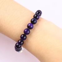 China Natural 8mm Purple Tiger Eye Bead Bracelet Cherry Charm Daily Wear Jewelry for sale