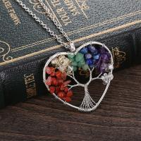 China Handmade Chakra Stone Crystal Necklace 5x5cm Heart Shaped Adjustable Healing Jewelry 10g Weight for sale