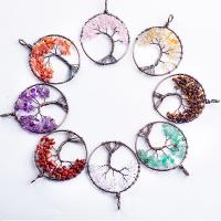 China Handmade Chakra Healing Stone Necklace 6.7×5.8cm Life Tree Design with Adjustable Chain for Spiritual Meditation for sale