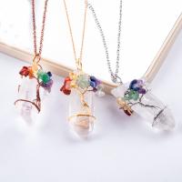 China Handmade Healing Crystal Quartz Necklace 23g with 5.5cm Stone and Adjustable Silver Chain for Spiritual Meditation for sale