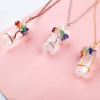 China Handmade Healing Crystal Quartz Necklace 23g with 5.5cm Stone and Adjustable Silver Chain for Spiritual Meditation for sale
