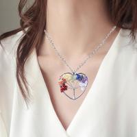 China 5x5cm Handmade Chakra Stone Tree of Life Necklace with Healing Crystals - 10g Weight Adjustable Chain for sale
