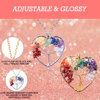 China 5x5cm Handmade Chakra Stone Tree of Life Necklace with Healing Crystals - 10g Weight Adjustable Chain for sale