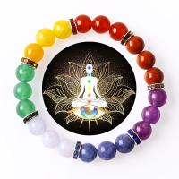China Natural Stone Chakra Gemstone Bracelet 22.05inch/56cm 17g Handmade Healing Crystal Jewelry for sale