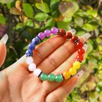 China Natural Stone Chakra Gemstone Bracelet 22.05inch/56cm 17g Handmade Healing Crystal Jewelry for sale