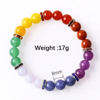 China Natural Stone Chakra Gemstone Bracelet 22.05inch/56cm 17g Handmade Healing Crystal Jewelry for sale