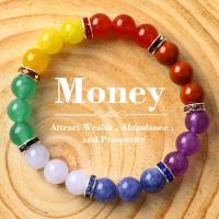 China Natural Stone Chakra Gemstone Bracelet 22.05inch/56cm 17g Handmade Healing Crystal Jewelry for sale