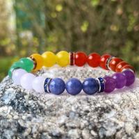 China Natural Stone Chakra Gemstone Bracelet 22.05inch/56cm 17g Handmade Healing Crystal Jewelry for sale