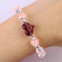 China 8mm Natural White Freshwater Pearl Stretch Bracelet with Purple Fluorite Heart Carving - Unisex Jewelry for sale