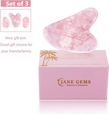China Natural Polished Rose Quartz Gua Sha Board - 25 Set MOQ Facial Massage Tool for Anti-Aging Skin Care for sale