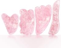 China Natural Pink Rose Quartz Gua Sha Board - 100% Crystal Stone Facial Massage Tool for Face, Neck & Back Care for sale