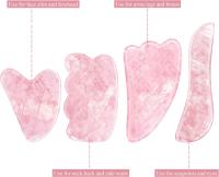 China Natural Pink Rose Quartz Gua Sha Board - 100% Crystal Stone Facial Massage Tool for Face, Neck & Back Care for sale