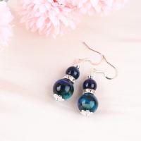 China Handmade Rainbow Tiger's Eye Gemstone Earrings 2.5×1cm Beaded Pendant with Custom Logo Options for sale