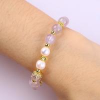 China Handmade Natural Amethyst Gemstone Bracelet 7.48inch Adjustable Charm Bracelet for Party Daily Wearing for sale