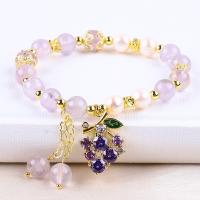 China Handmade Natural Amethyst Gemstone Bracelet 7.48inch Adjustable Charm Bracelet for Party Daily Wearing for sale