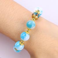 China Natural Persian Jade Gemstone Bracelet 20cm Handmade Adjustable Beaded Bracelet for Party Daily Wear for sale