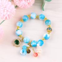 China Natural Persian Jade Gemstone Bracelet 20cm Handmade Adjustable Beaded Bracelet for Party Daily Wear for sale